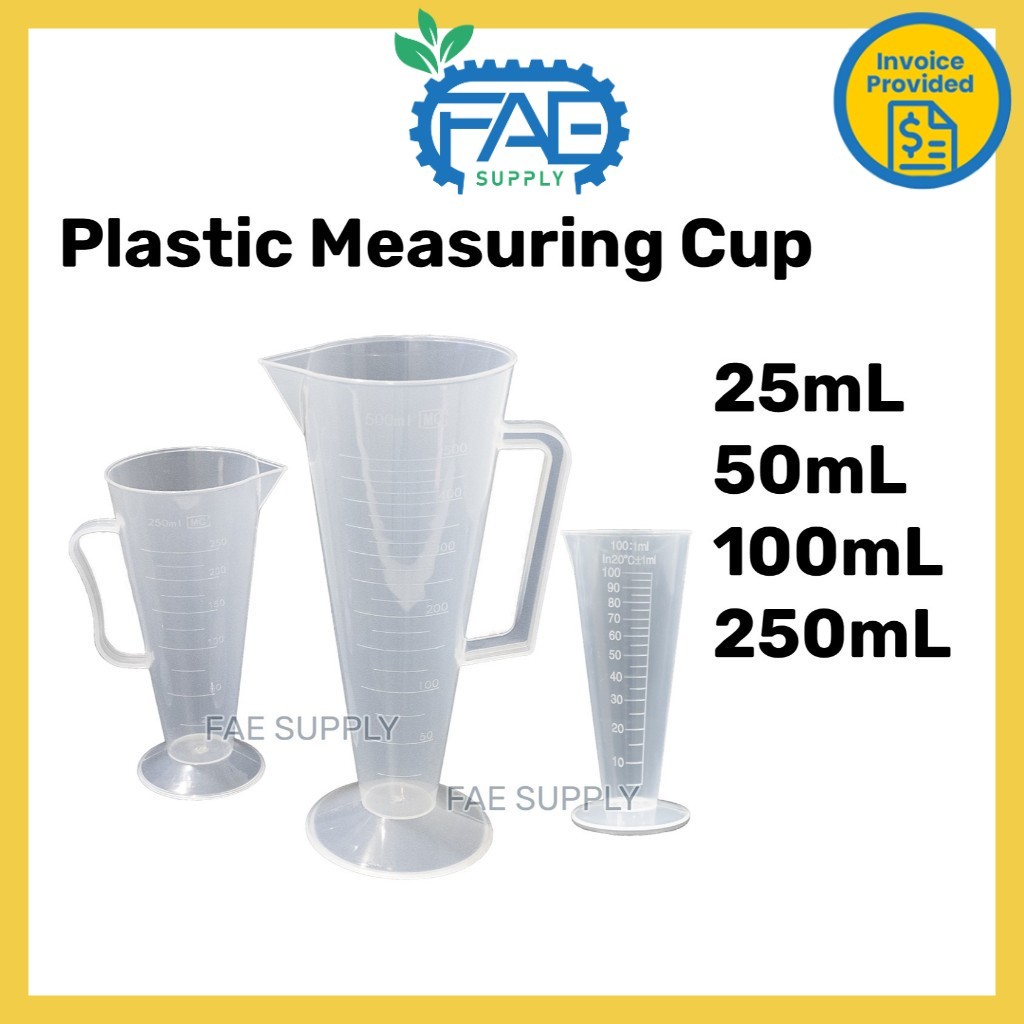 Plastic Conical Measuring Cup 25ml 50ml 100ml 250ml laboratory tool ...