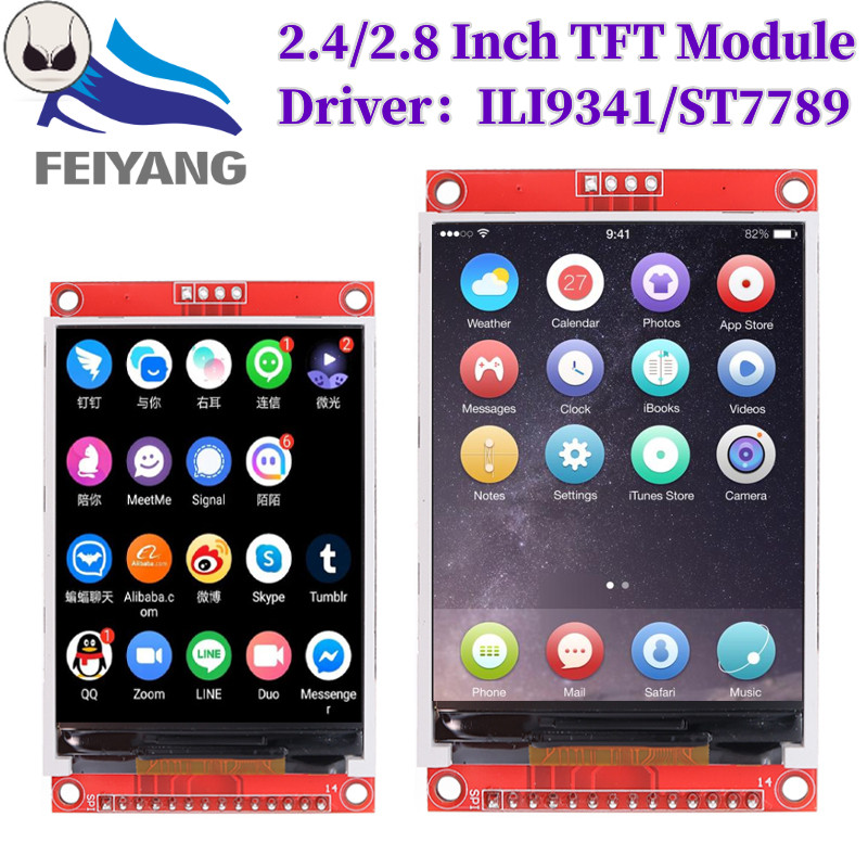 BP 2.4 / 2.8 inch 240x320 SPI TFT Serial Port Module 5V/3.3V PCB Adapter Micro SD Card ILI9341 ...