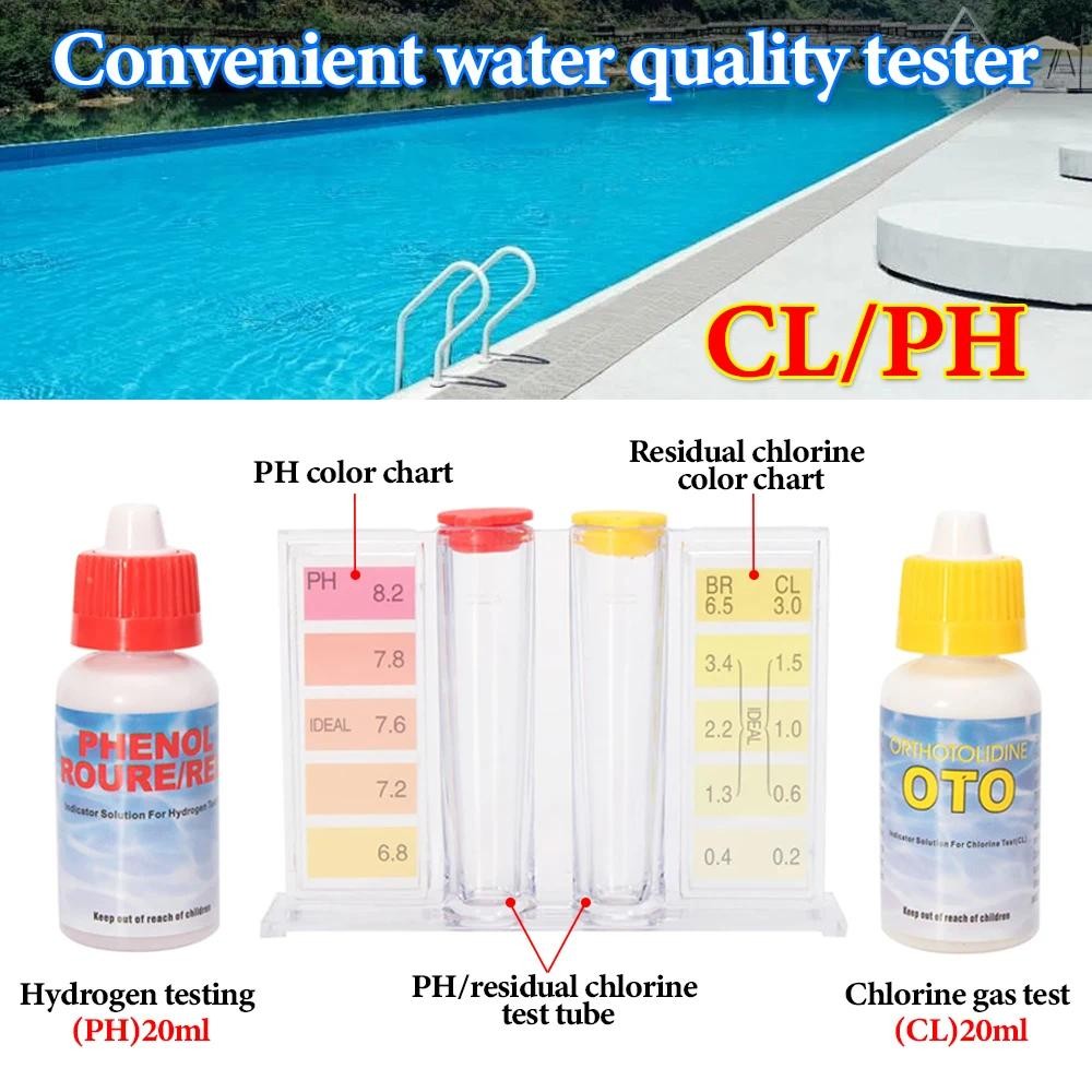 Portable PH and Chlorine Value Water Quality Testing Kit Swimming Pool ...