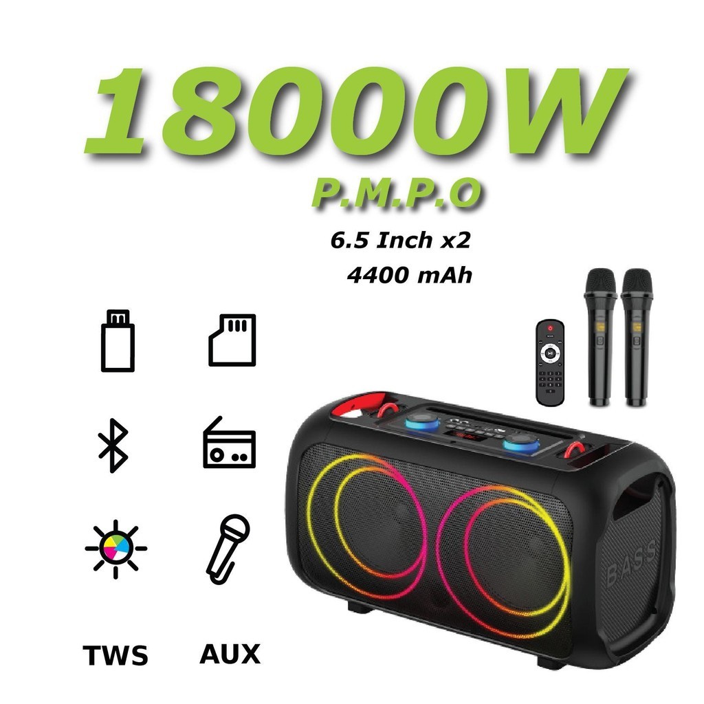 SING-E ZQS L-17 Power Bass Portable Bluetooth Karaoke Speaker 4400mAh ...