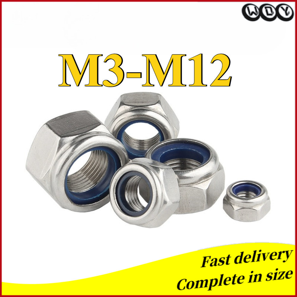 Benang terbalikHexagon Nylon Locknut/Stainless Steel 304 Rubber Nut , Skru Lock DIN985/For Screw ...