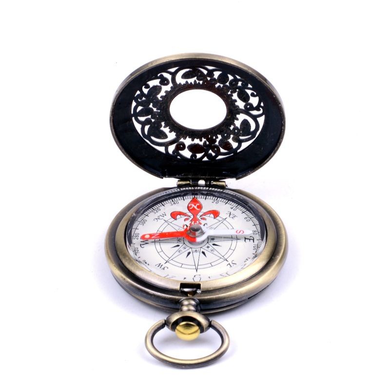 Fashion Retro Compass Silver Pocket Watch Compass Pocket Portable ...