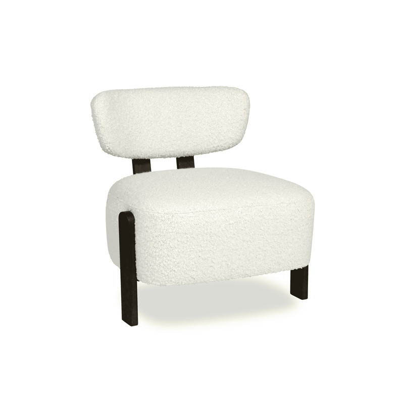 Nordic Simple Solid Wood Single Sofa Chair Living Room Lamb Fleece Lazy ...