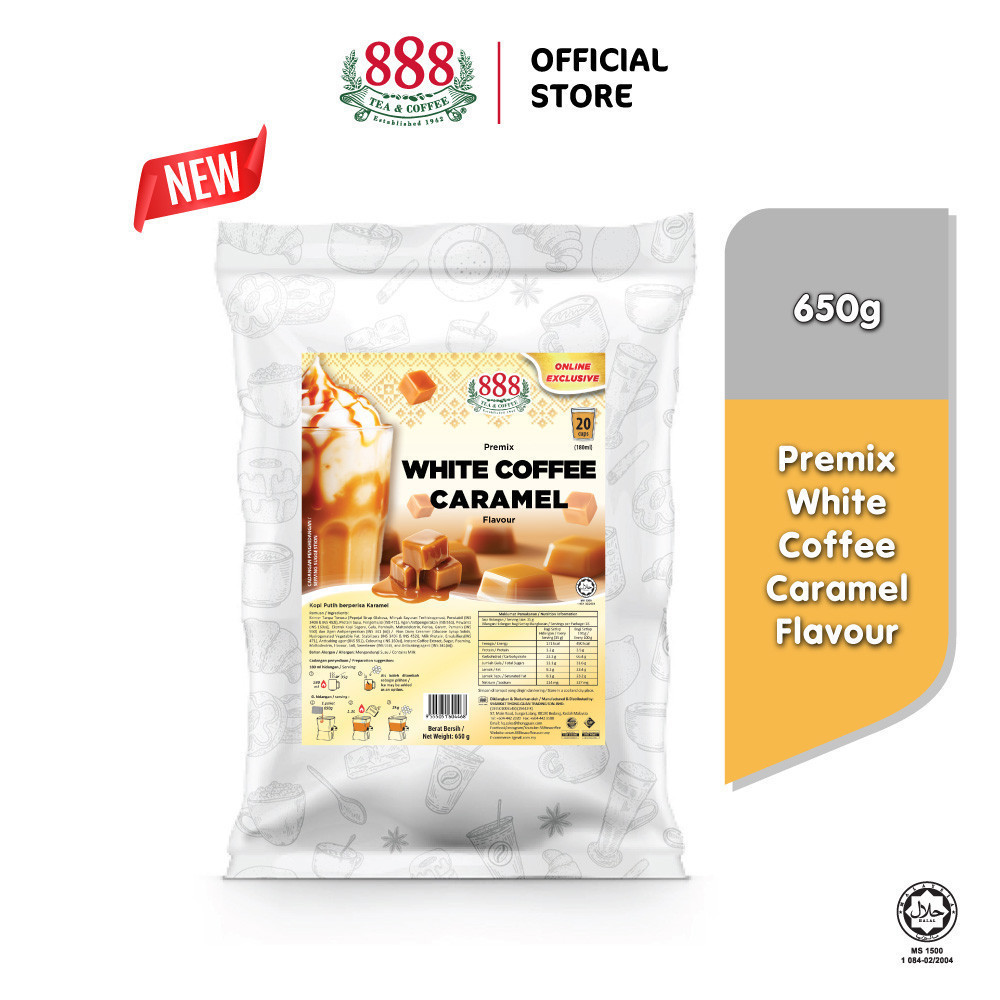 888 Premix White Coffee Caramel (650g) | Shopee Malaysia