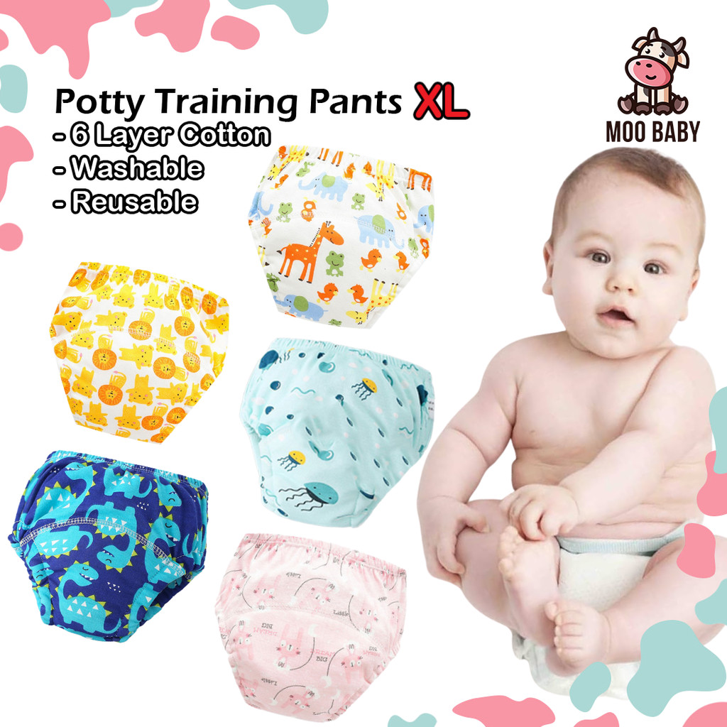 Moo Baby XL 6 Lapis Seluar Dalam Potty Training Seluar Latihan Kencing ...