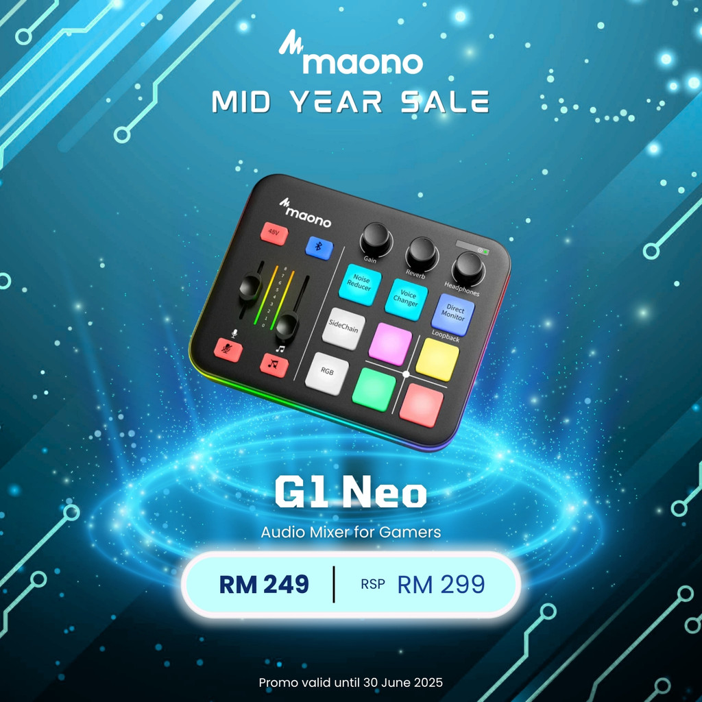 MAONO G1 Neo Audio Mixer for Game Streamers (Black) | Shopee Malaysia