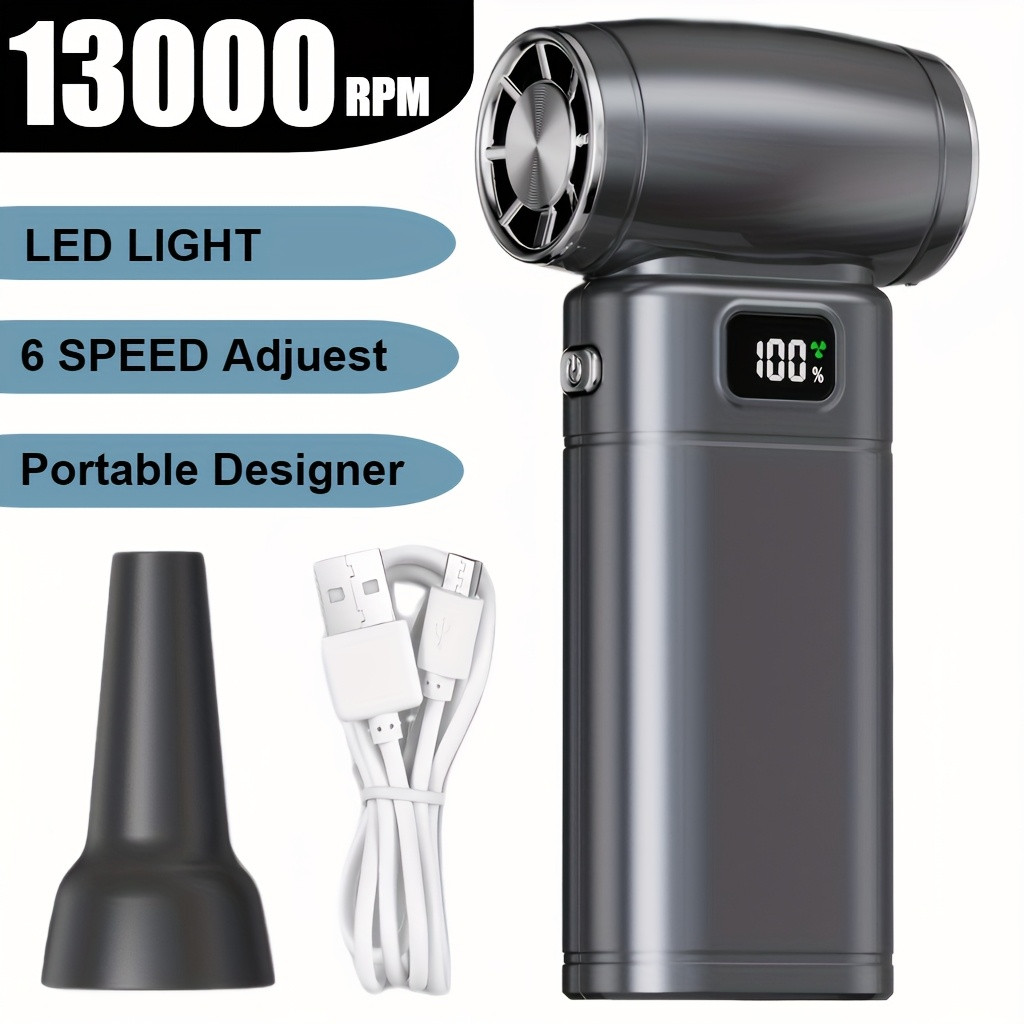 Mini Handheld Turbo Jet Fan, High-speed 130,000 RPM Brushless Mini Air ...