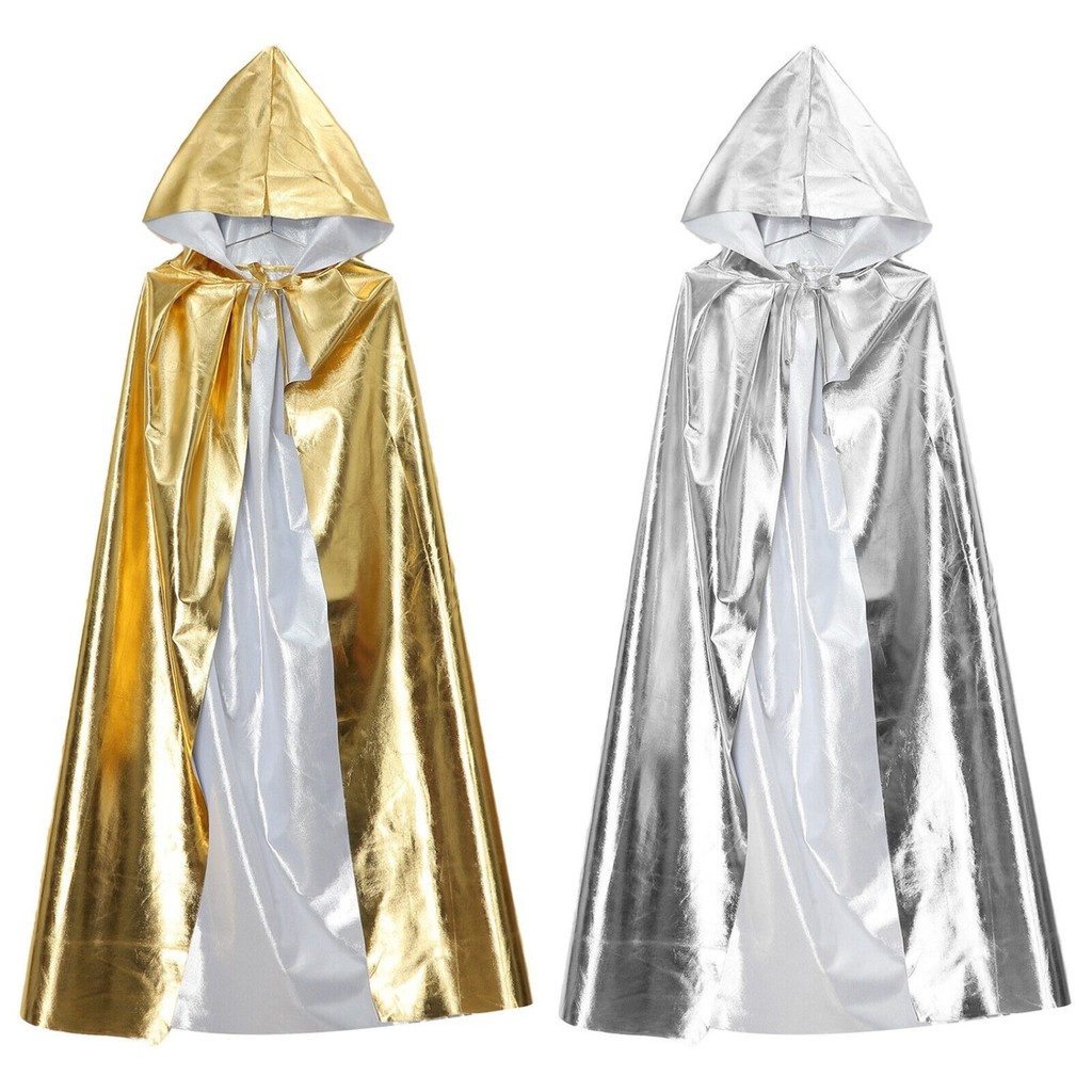 European American Halloween Wizard Cloak Golden Silver Death God Cloak ...