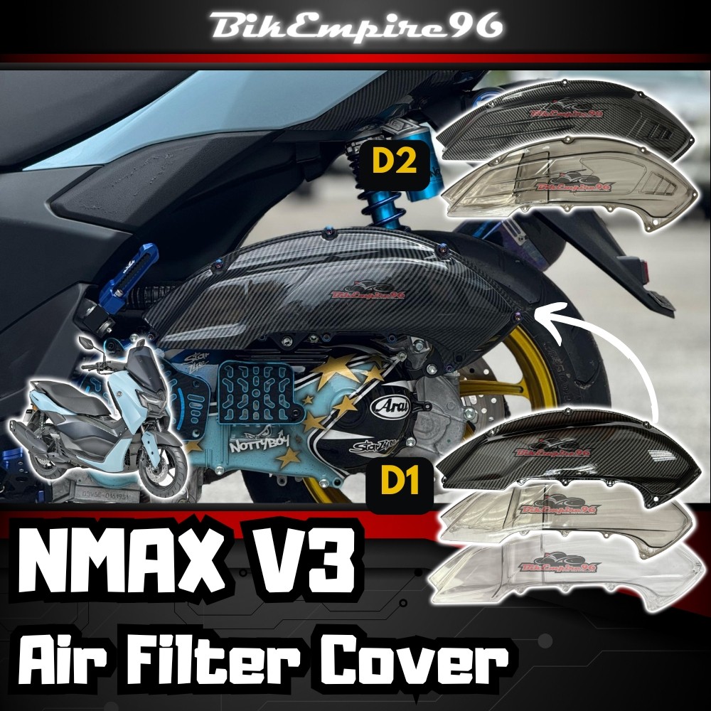 NMAX V3 155 2025 Air Filter Cover Carbon Design Water Transfer For ...