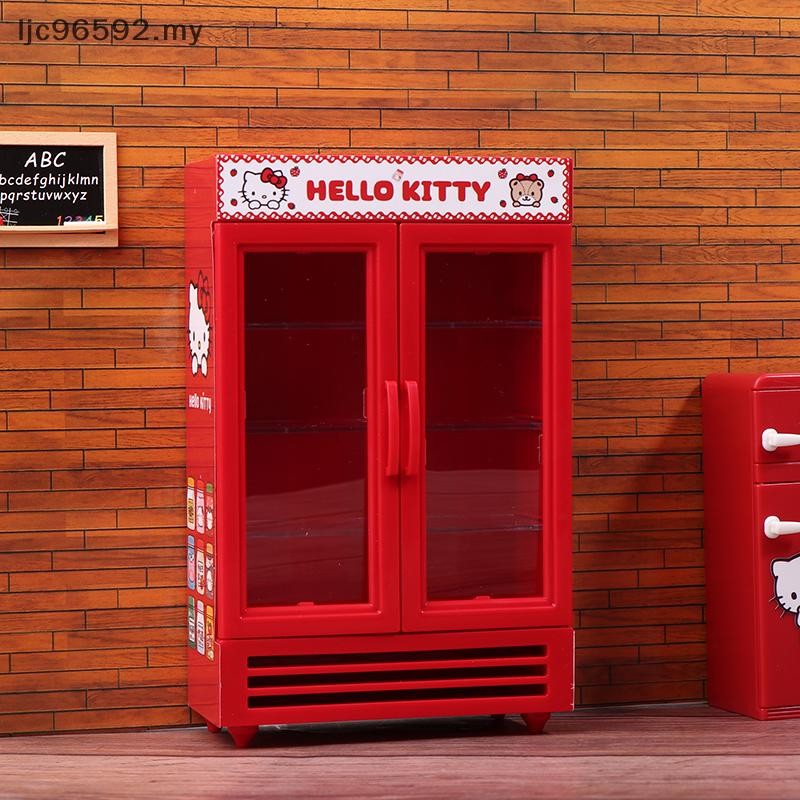 [LJC] Mini Hello Kitty Refrigerator Model 1/12 Dollhouse KT Cat Red ...
