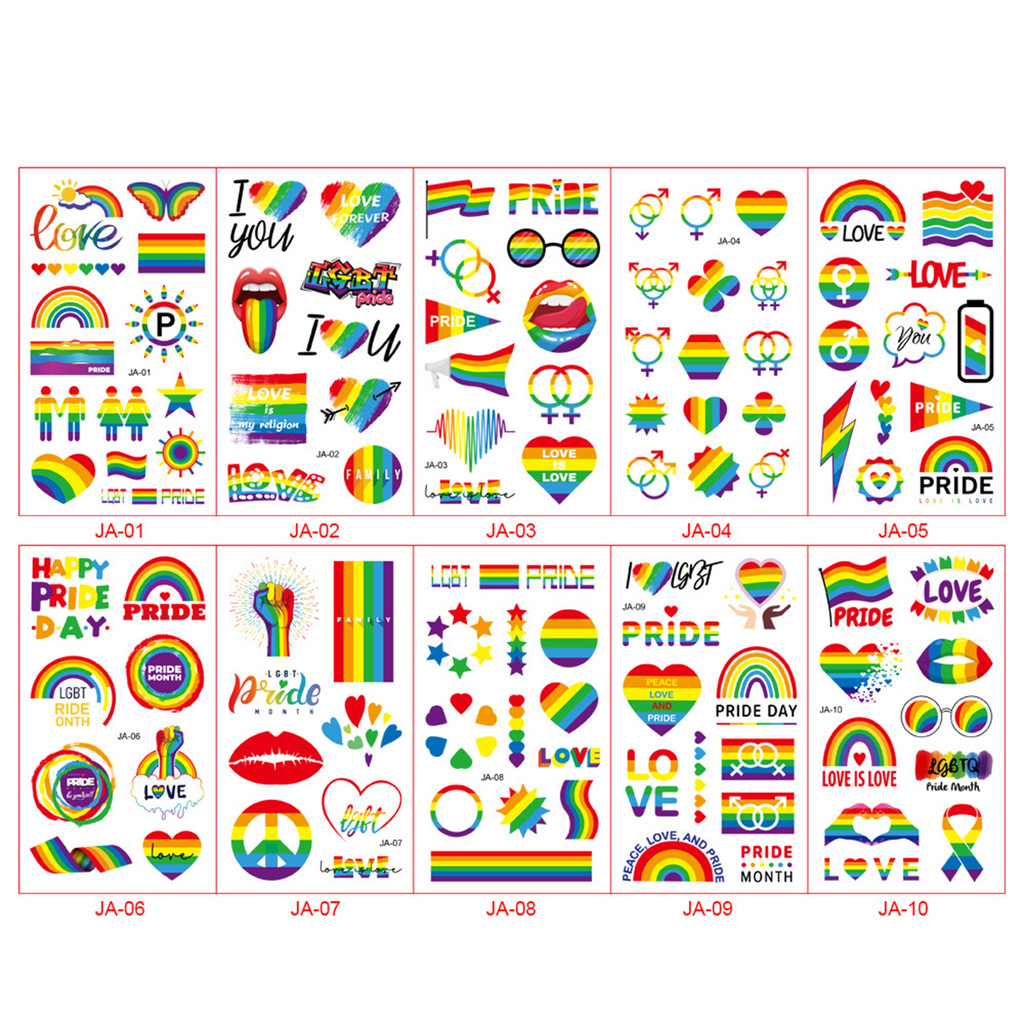 Rainbow Temporary Tattoo Stickers Easy To Use and Remove Tattoo Sticker ...