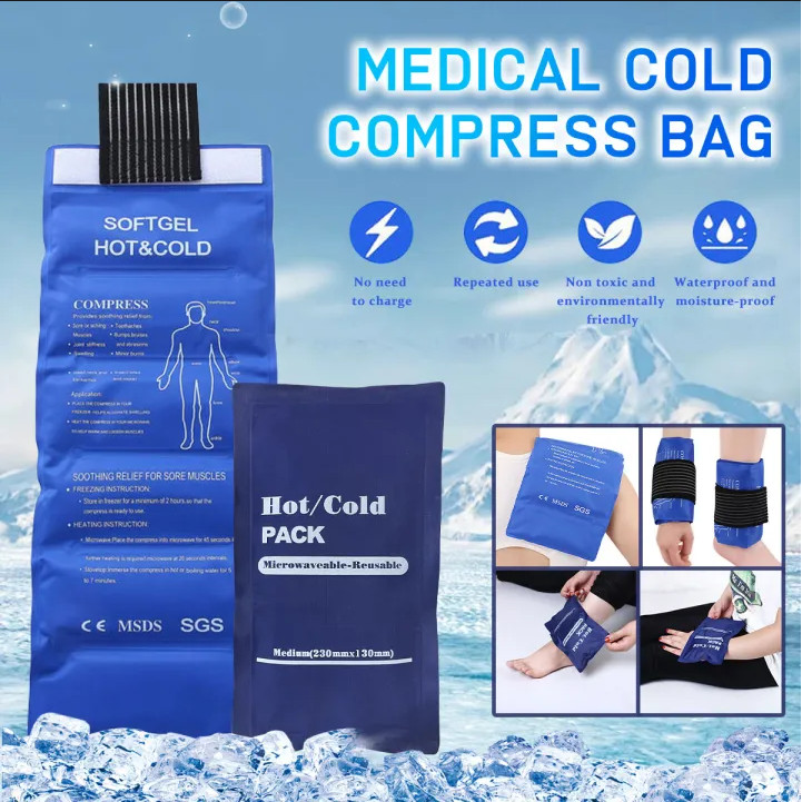 Reusable Hot Cold Pack Ice Gel Pack Heating Emergency Pain Relief Sport ...