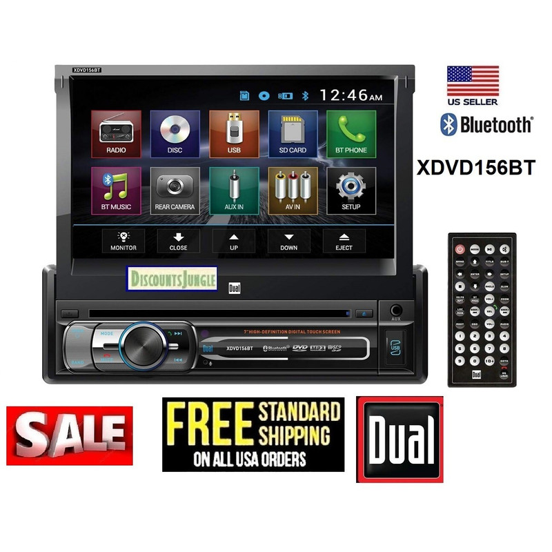 Dual Touchscreen Bluetooth CD/DVD single 1 din flip out 7 inch LCD car ...