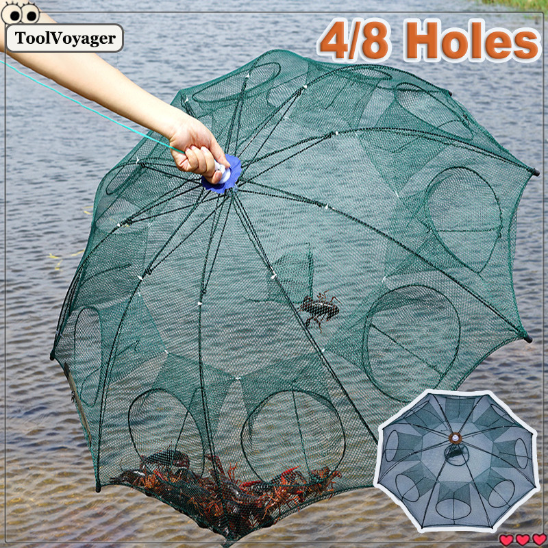 Automatic Foldable Fishing Net Shrimp Pot Nylon Crab Fishing Net Catch ...