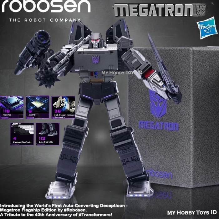 Robosen Premium Series Robot Megatron Auto-Transform Tank Enemy Optimus ...