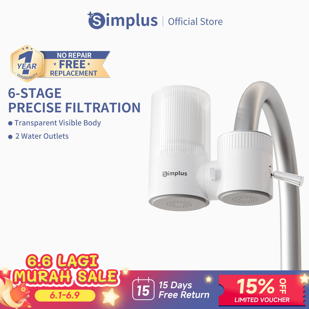 Simplus Ultrafiltration Water Purifier Dual-use Kitchen Bathroom 6-Stage Precise Filtration 360 ...