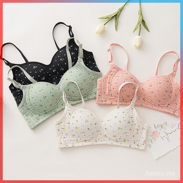 Small flowers Japanese bra for girls with large chest and small chest ...