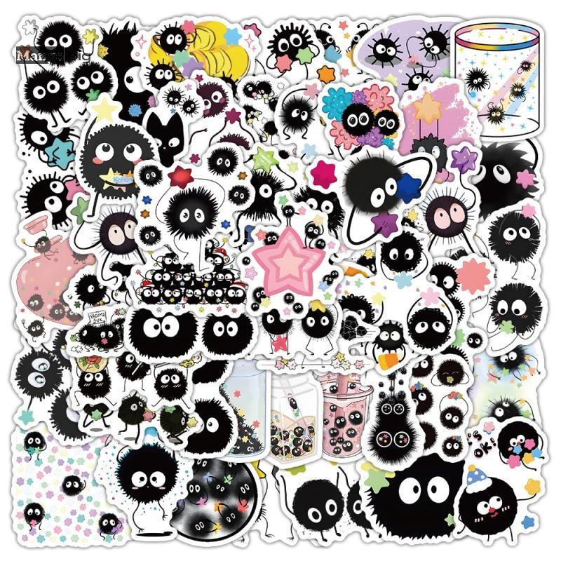 Mangobig 50PCS DIY Decoration Soot Sprites Cute Cartoon Stickers ...