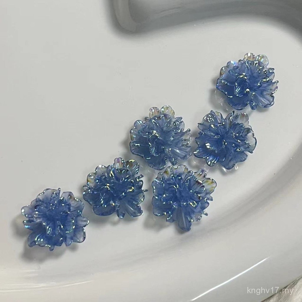 2023 Aurora Baharu Kad Bunga Berlipat Biru Tua 20mm Gaya Jepun Bahan ...