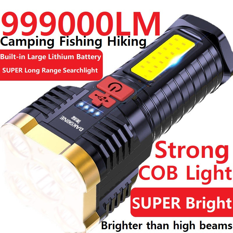 LED Torch Light Super Bright Flashlight 100000 lumen touch light ...