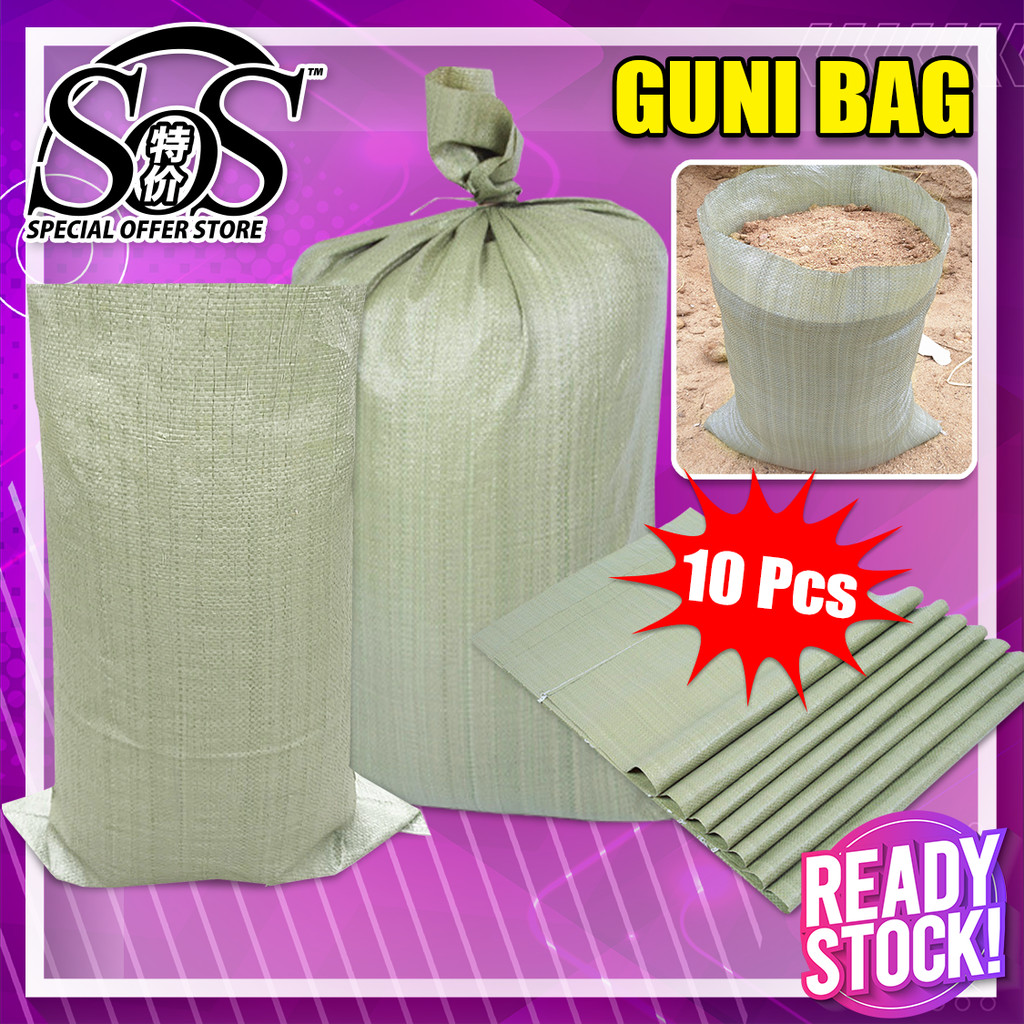 10 Pcs PP Woven Large Guni Plastic Karung Besar Sand Courier Storage ...