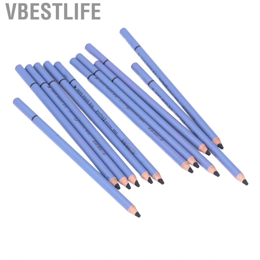 VBESTLIFE Zerodis 12 Pcs Charcoal Black Sketch Extra Soft Pencils ...