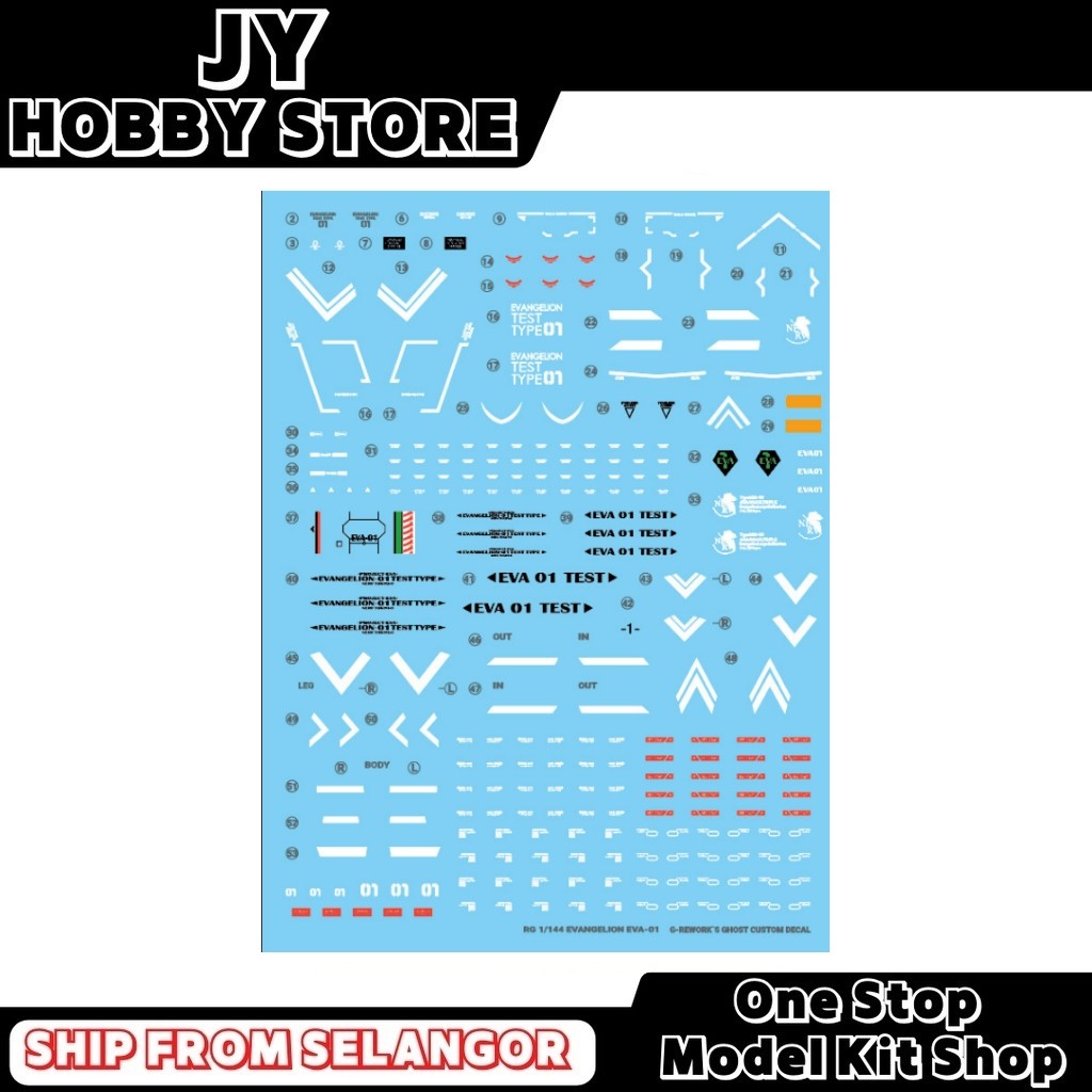 G-Rework RG Evangelion 01 EVA Water Decal CD-RG-E1 G Rework EVA-01 ...