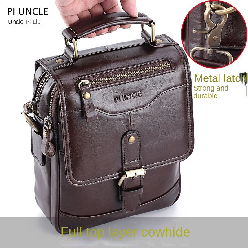 New Style Men's Bag Small Bag Men's Leather Messenger Bag Lightweight ...