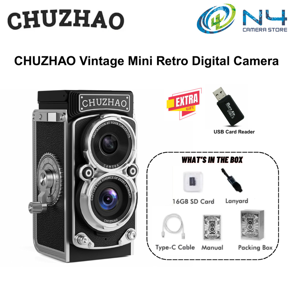 CHUZHAO Vintage Mini Retro Digital Camera 1080P FHD Video 12MP ...