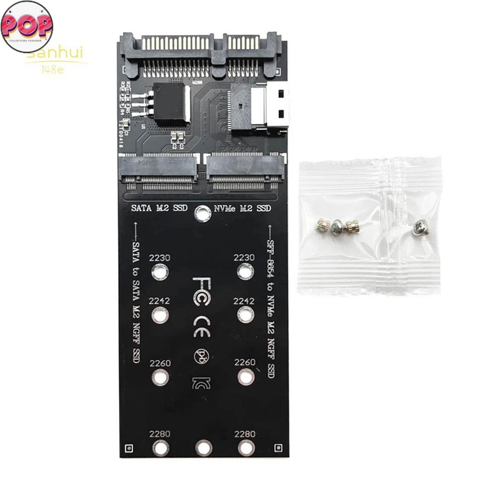 POP M2 SSD Adapter M.2 SATA Ngff SSD to SATA + M2 NVME SSD to SFF-8654 ...
