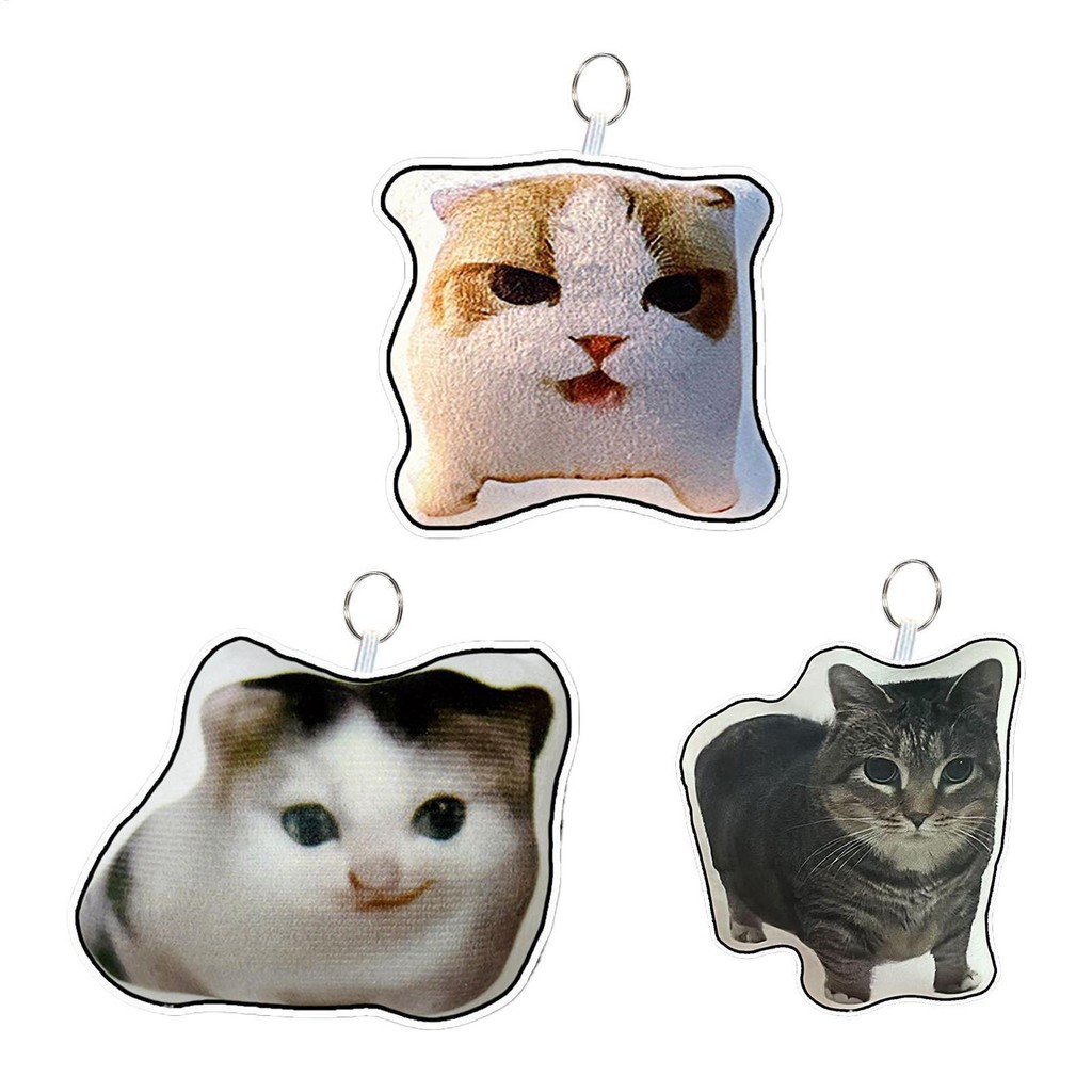 Funny Oiia cat meme Keychain Funny Animal Keychain plush toy with Sound ...