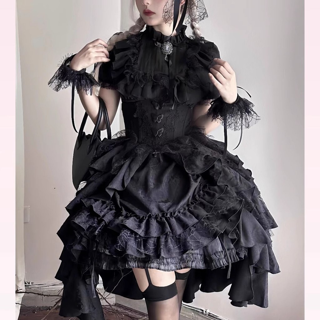 Skirt Dark Vampire lolita Black White Shirt Lift Skirt Girl Gothic ...