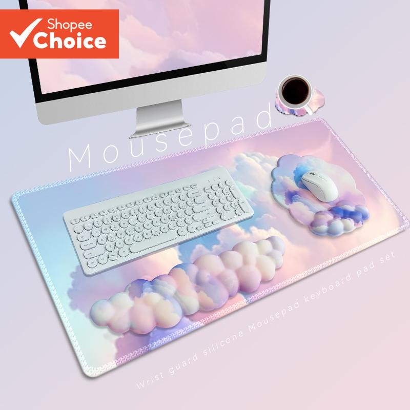 Cloud Mouse Pad Set Wrist Rest Keyboard Wrist Pad Large 4 in 1 Set ...