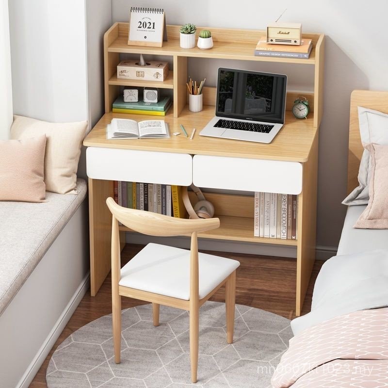 Household Small Apartment Integrated Student Bookshelf Table Chair Desk ...