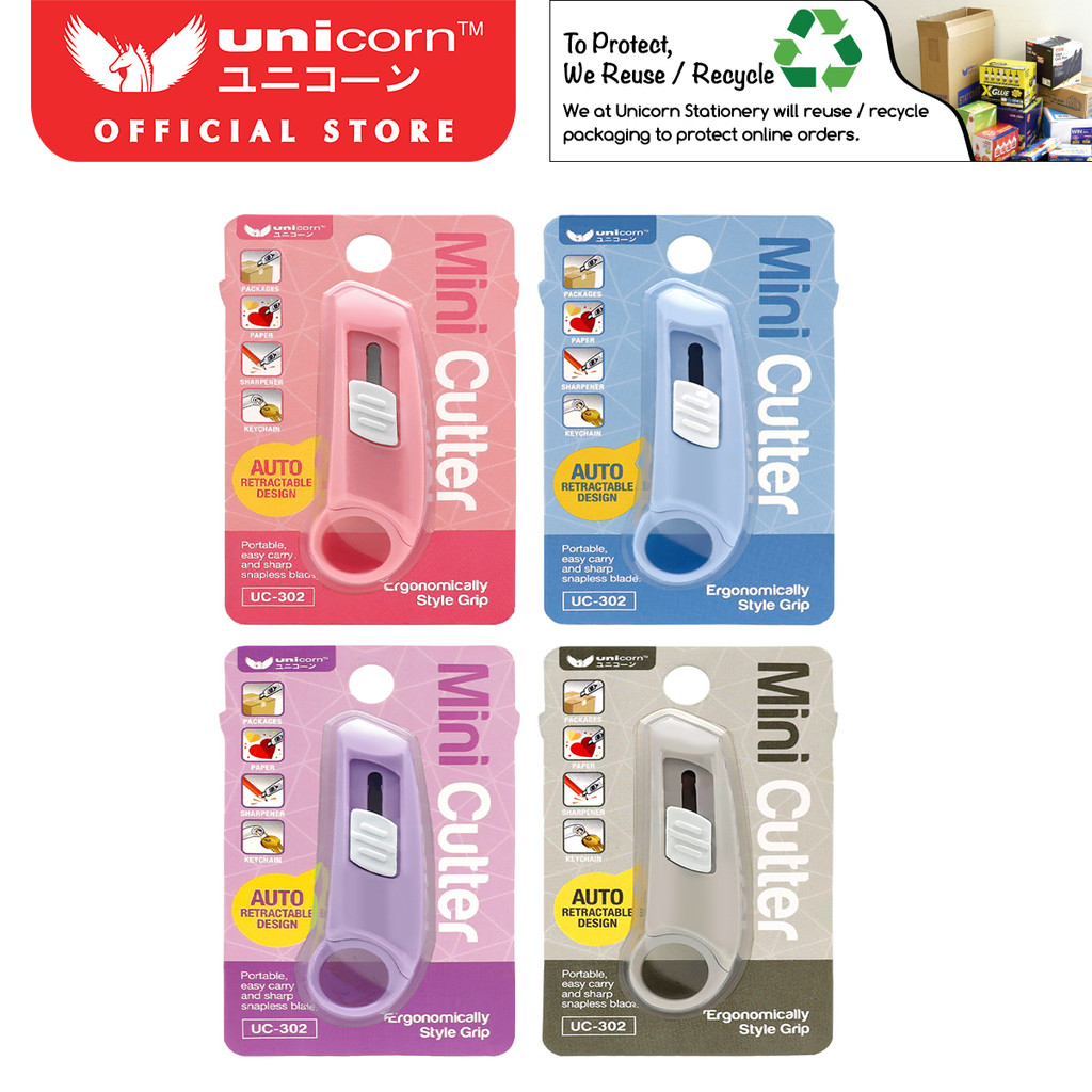 Unicorn Stationery UC-302 Mini Snapless Cutter Random Colour | Shopee ...