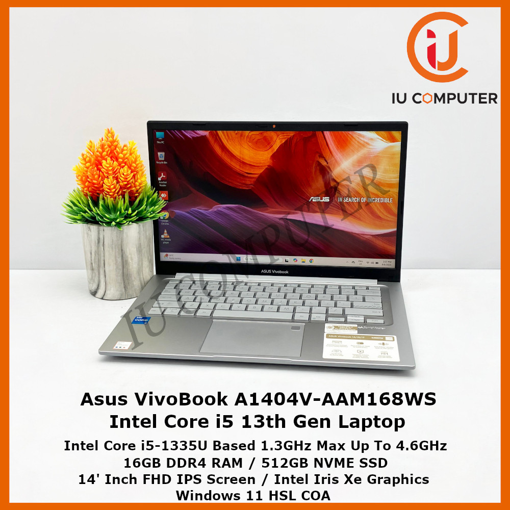 ASUS VIVOBOOK A1404V-AAM168WS INTEL CORE I5-1335U 16GB RAM 512GB NVME ...