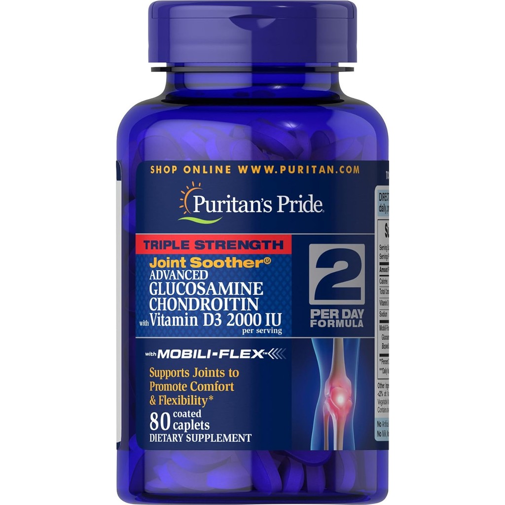 Puritan's Pride Advanced Glucosamine Chondroitin MSM With Vitamin D3 50mcg (2000 IU), Dietary ...
