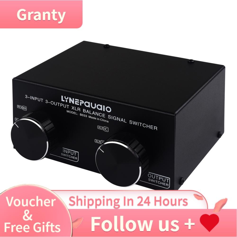 granty-my 3 Input to Output Fully Balanced XLR Signal Passive Stereo Selector Switch Switcher ...