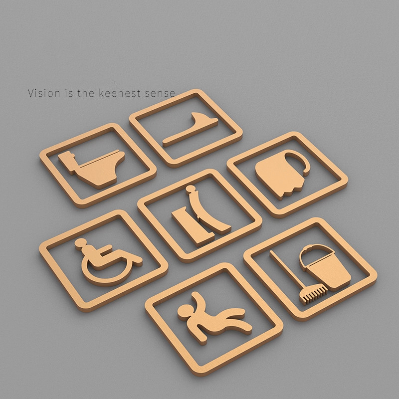 Self-adhesive Bathroom Sign Restroom Door Sign Men Women Restroom Sign ...