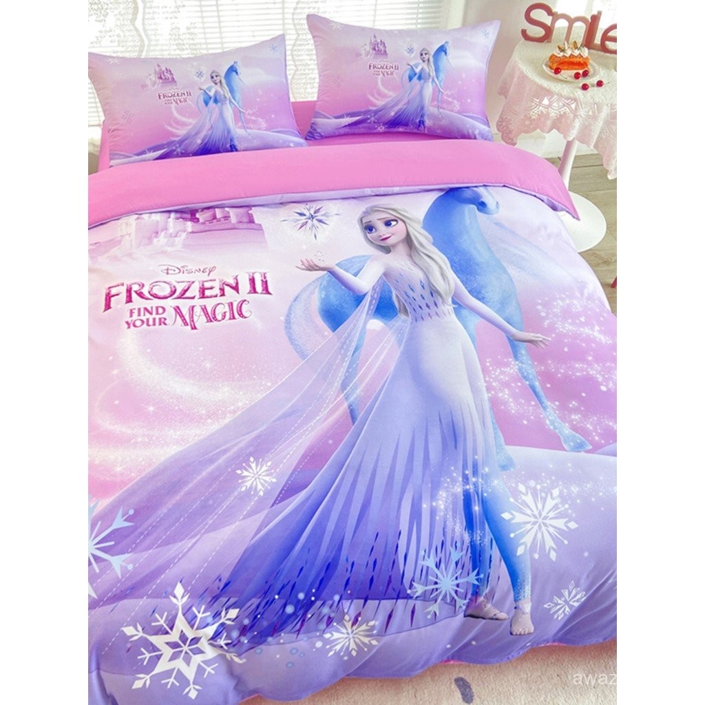 Set Tiga Keping Kartun Disney Gaya Puteri Elsa Sarung Kuilt Bukan Kapas ...