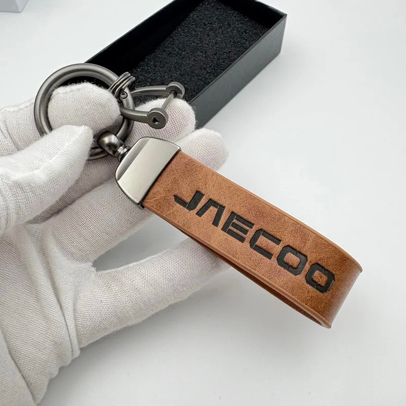 Leather Keychain Car Key Ring With 3D logo For Omoda JAECOO J7 2025 ...