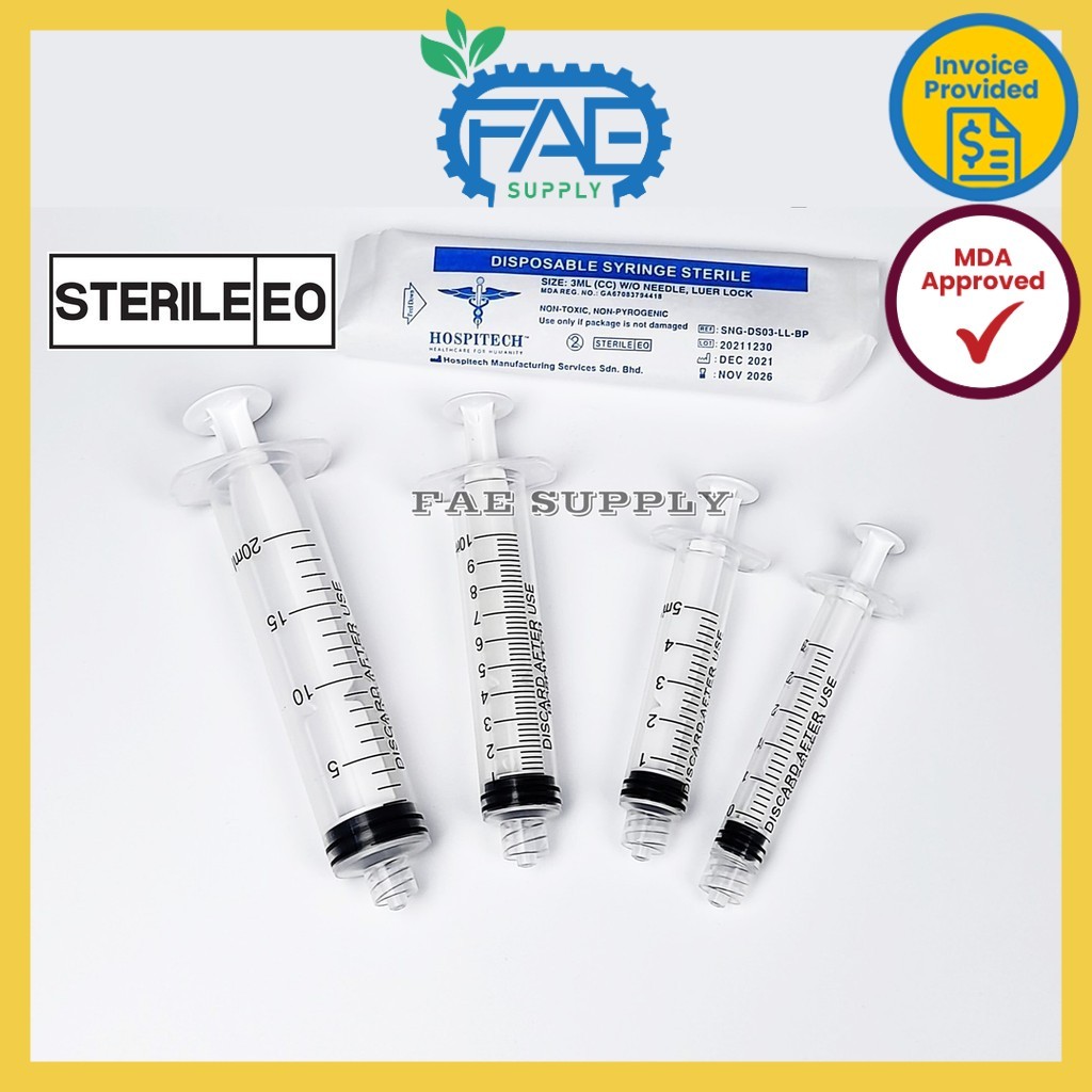 Syringe Picagari Luer lock 1/3/5/10/20/30/50 mL/CC | Shopee Malaysia