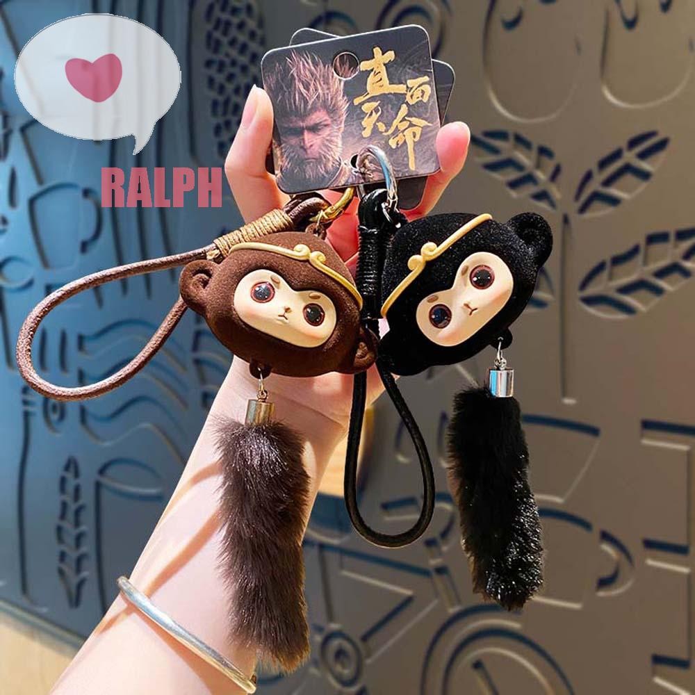RALPH Monkey Fluffy Keyring, Collection Car Keyring Black Myth Wukong ...