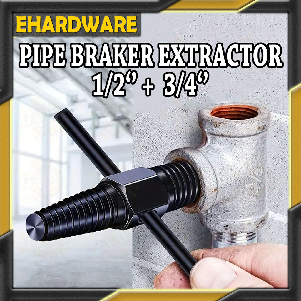 1/2”& 3/4” Pipe Extractor Set Remover Broken Pipe Extractor Remover DIY ...