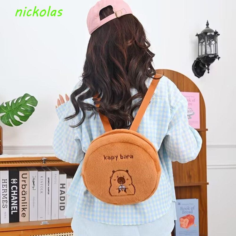 NICKOLAS Plush Capybara Bag, Fluffy Large Capacity Capybara Plush Toy ...