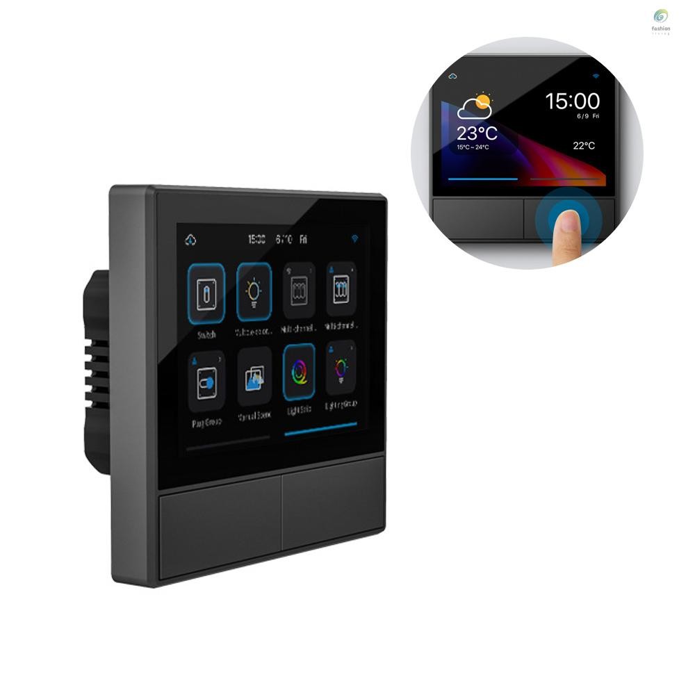 WiFi Smart Switch with Touchscreen Dual-channel Switches Thermostat ...