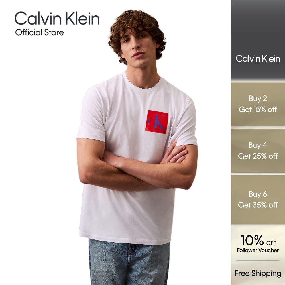 CALVIN KLEIN Box Graphic Print Regular Cotton Tee Mens | Shopee Malaysia