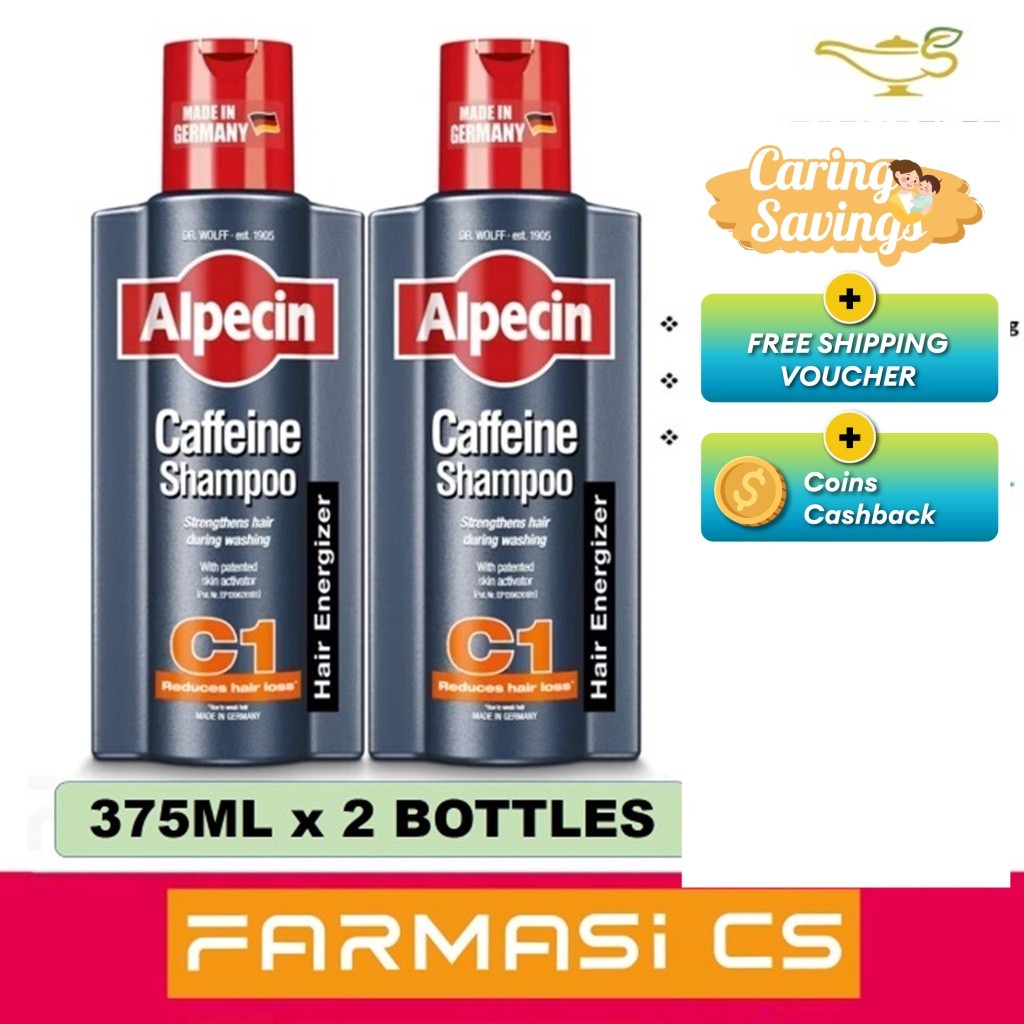 Alpecin Caffeine Shampoo 375ml x 2 Bottles EXP:11/2027 [ reduce hair ...
