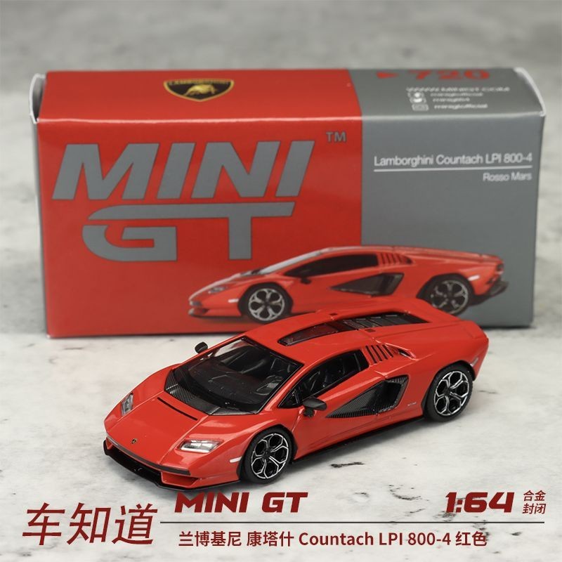 MINI GT 1: 64 Lamborghini Countach Countach LPI800-4 Red Alloy Car ...