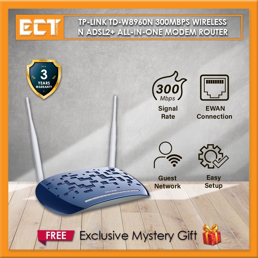 TP-Link TD-W8960N 300Mbps Wireless N ADSL2 All-In-One Modem Router | Shopee Malaysia